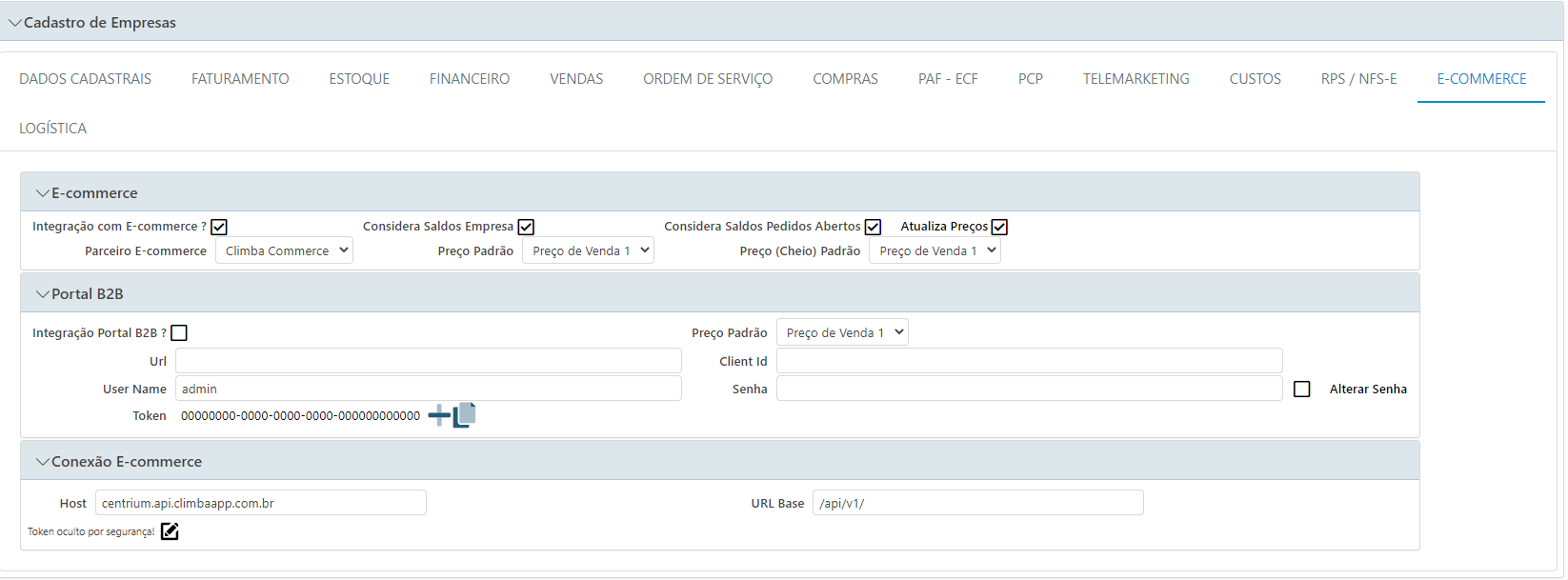Integração e-commerce (Climba) - Wiki - Centrium Sistemas
